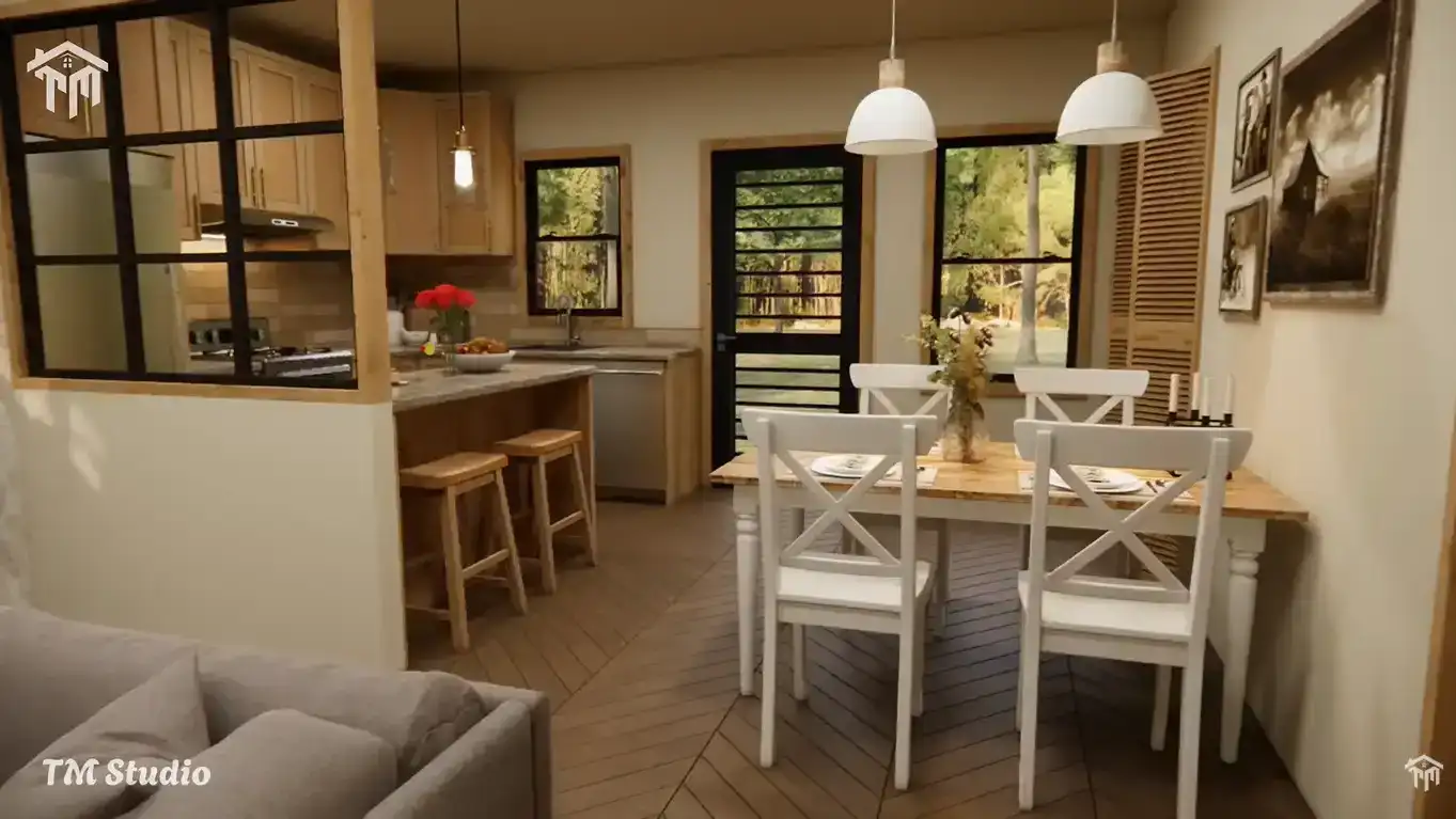 TMS-009-CF1 | 2-Bedroom - TM Studio - Small House Design