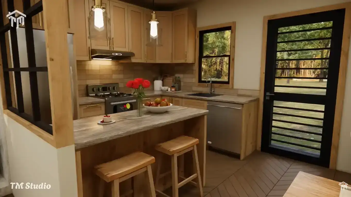 TMS-009-CF1 | 2-Bedroom - TM Studio - Small House Design