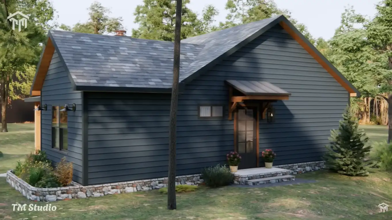 TMS-017-CF1 | 2-Bedroom - TM Studio - Small House Design