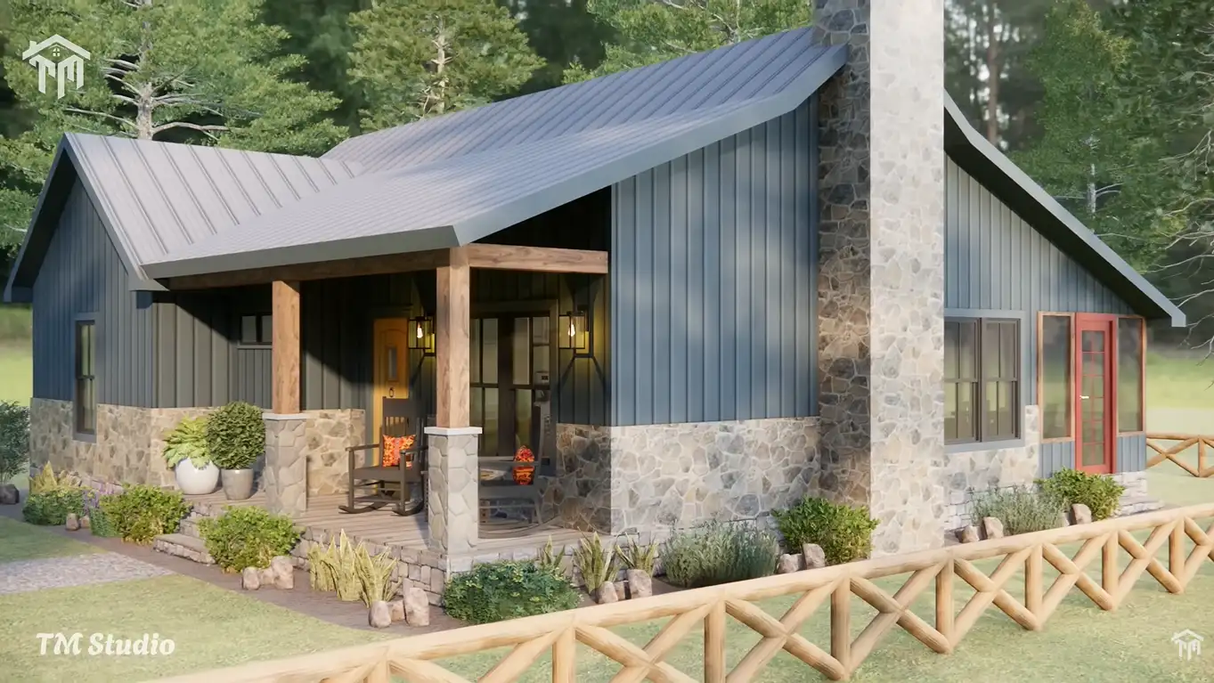 TMS-022-CF1 | TM Studio - 2 Bedroom Craftsman House Plan