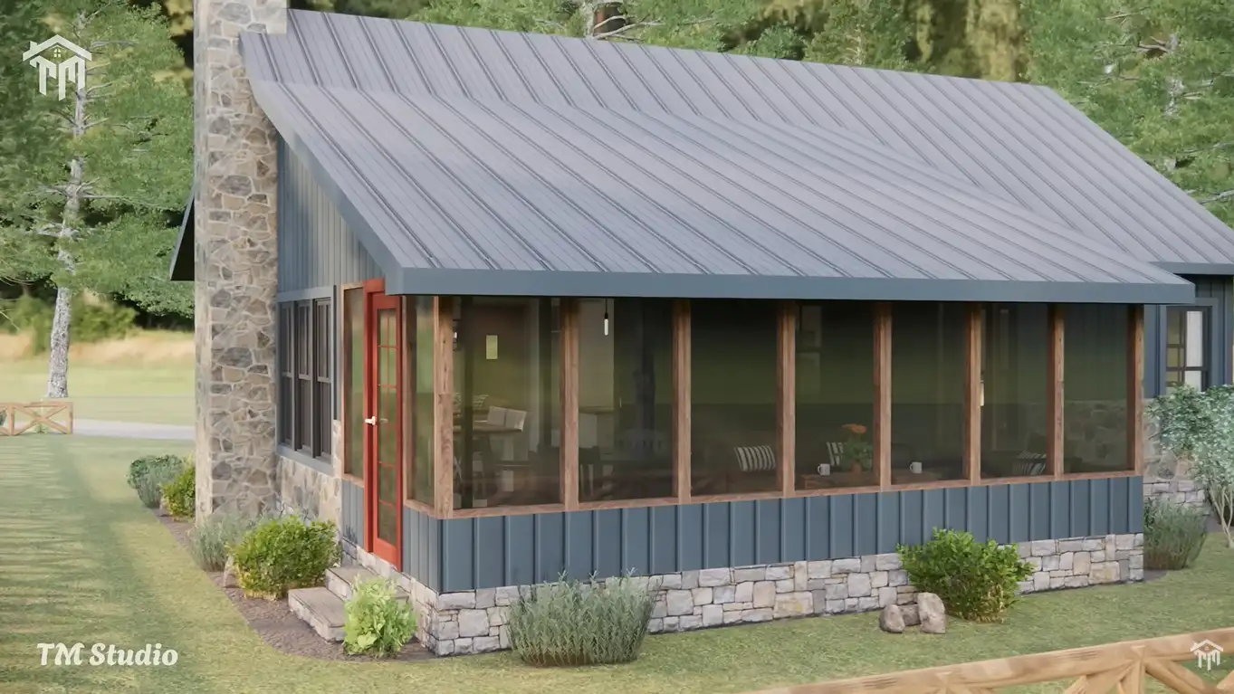 TMS-022-CF1 | TM Studio - 2 Bedroom Craftsman House Plan