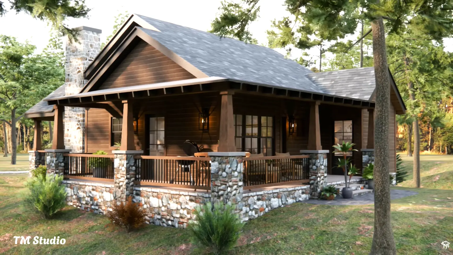 TMS-015-CF1 | 2-Bedroom - TM Studio - Small House Design