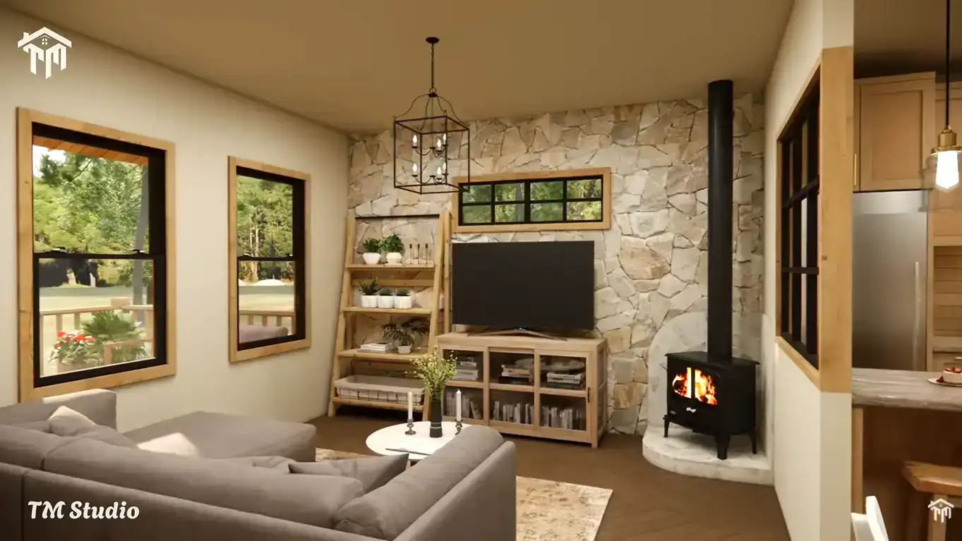 TMS-009-CF1 | 2-Bedroom - TM Studio - Small House Design