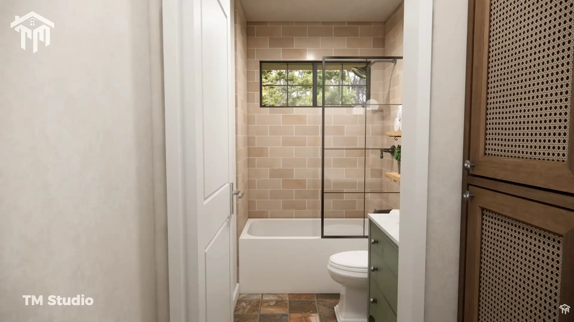 TM Studio 2 Bedroom Small House Floor Plan | Cozy Single-Story Home Design