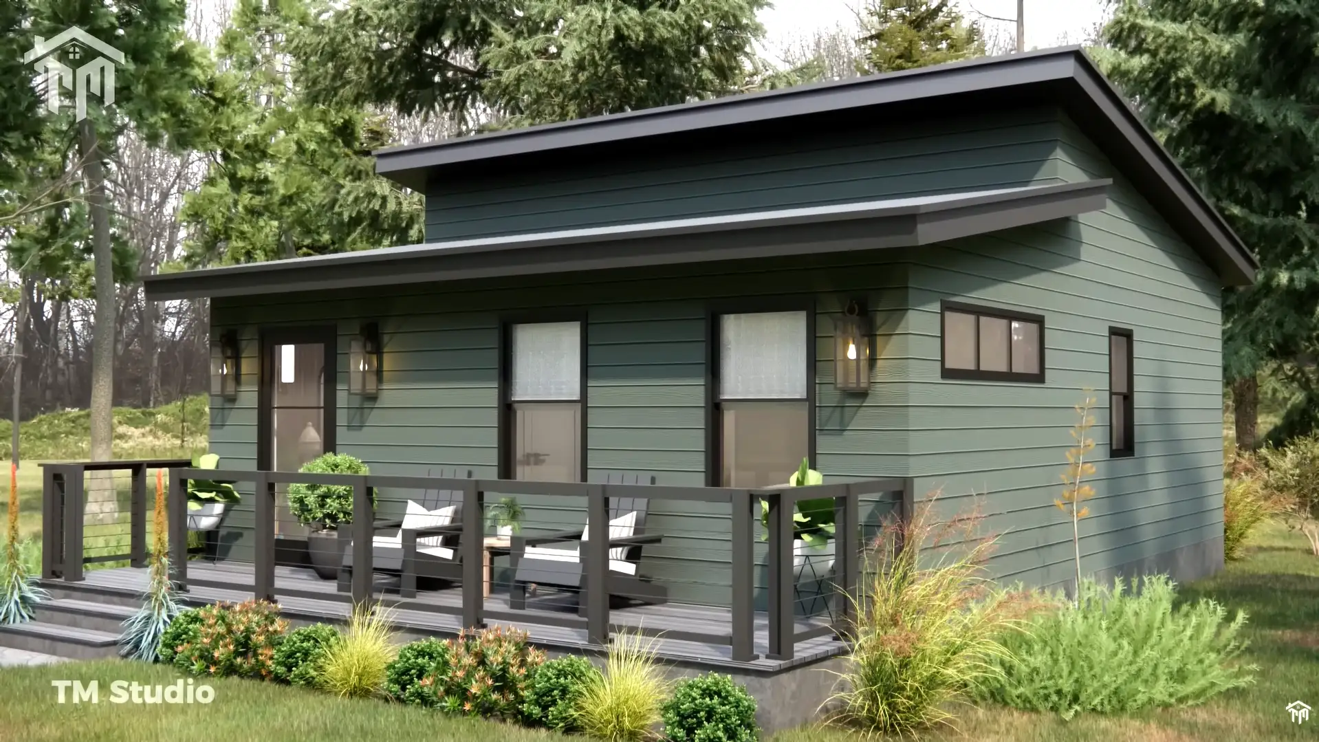 TM Studio 1 Bedroom Compact Home Modern Small House Plan 638 Sq Ft