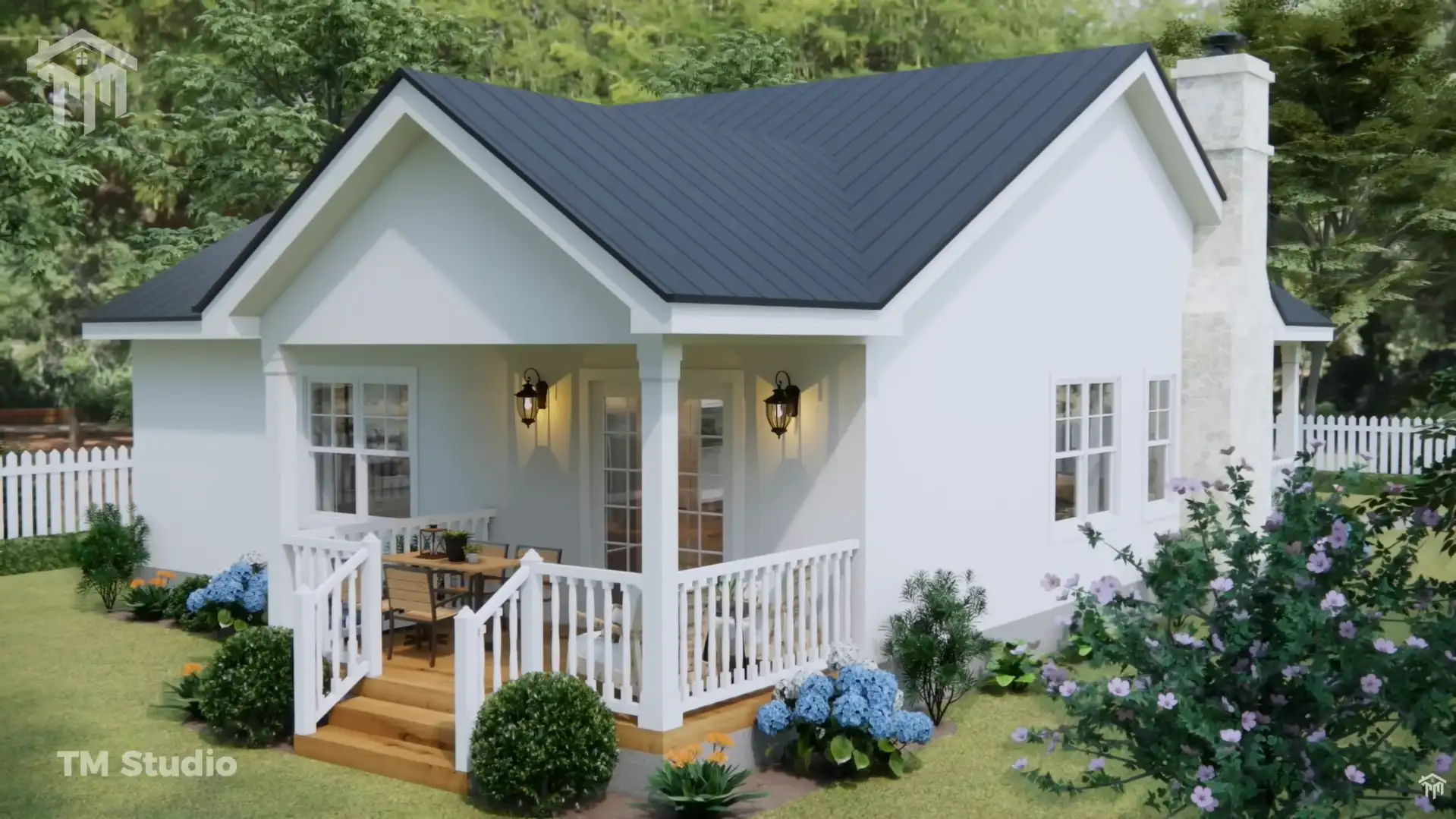 TM Studio 30×29 Small Country House Plan | 2 Bed 2 Bath