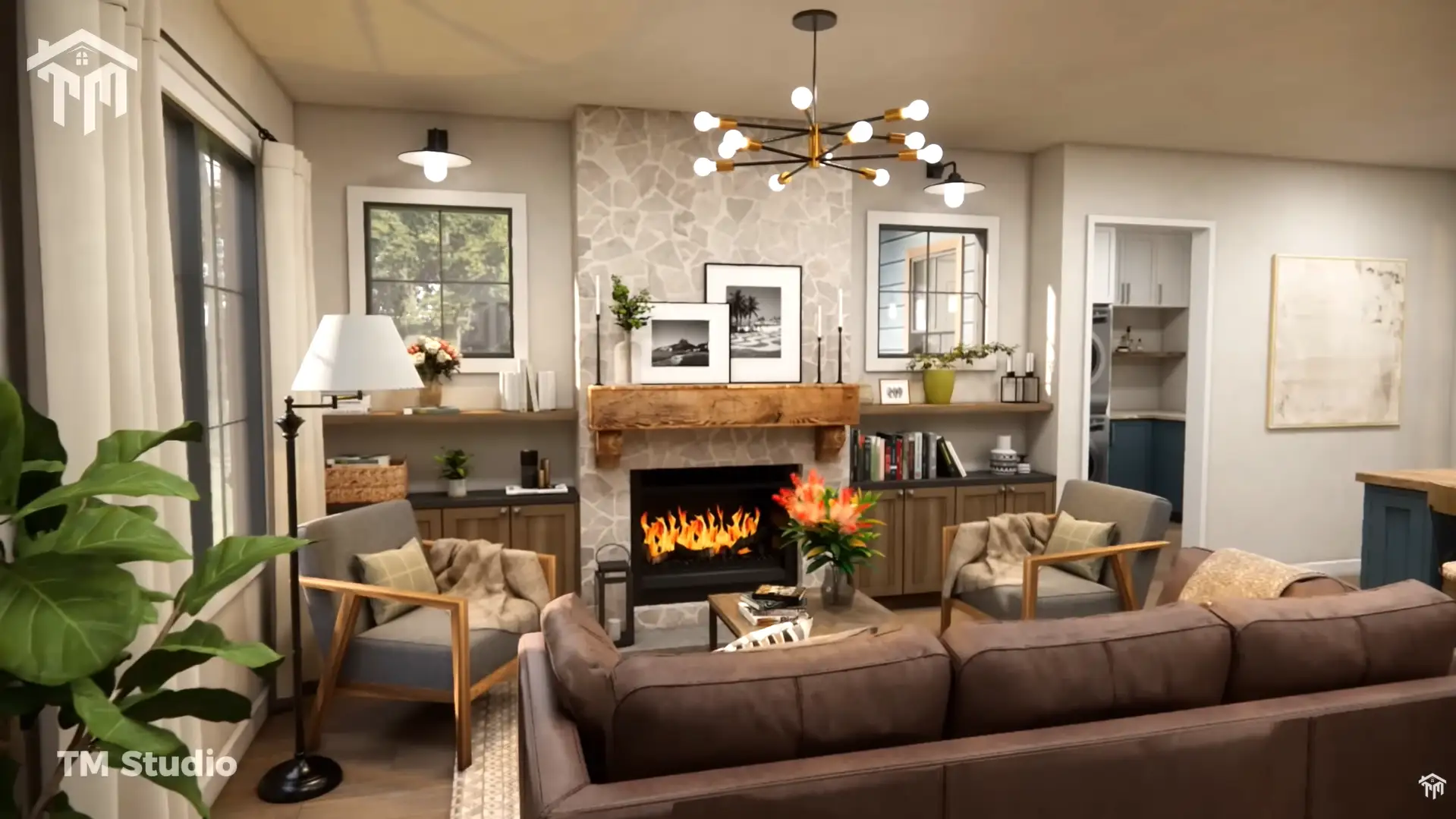 TM Studio 39×33 Small Farmhouse Floor Plan | 2 Bedroom